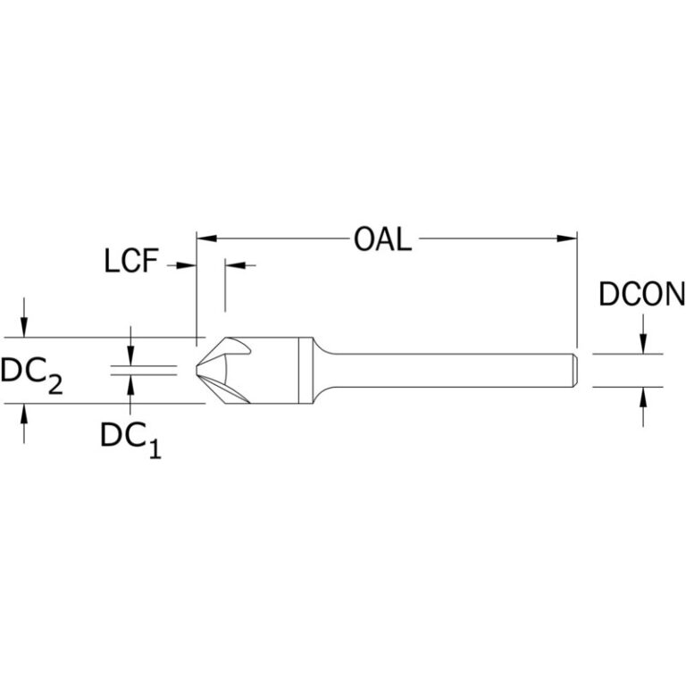 SGS 1/2" Dia, 0.1020" Tip, 82 Degree, 3 Flute, Countersink
